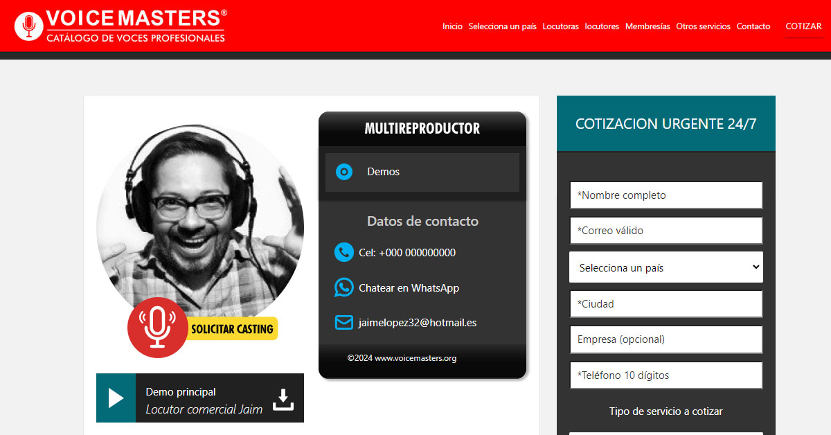 Locutor comercial Jaime L Locutor comercial Jaime L